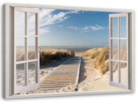 Obraz na plátně Výhled z okna na pláž - 60x40 cm