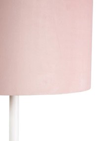 Romantická stojací lampa bílá s růžovým odstínem 40 cm - Simplo