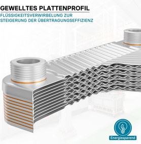 Výměník tepla Wiltec – 22 kW, 4 m³/h, 0,18 l (50671)