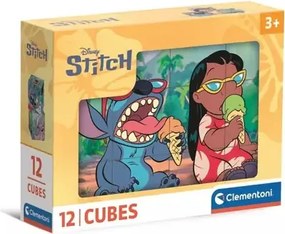CLEMENTONI Obrázkové kostky Stitch / 12 kostek / od 3 let