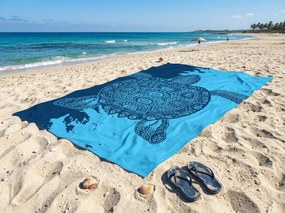 Rychleschnoucí XXL plážová osuška OCEVA modrá 150 x 210 cm, 100% mikrovlákno
