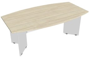 Stůl jednací sud 200 cm - Hobis Gate GJ 200 Dekor stolové desky: akát, Dekor lamino podnože: bílá