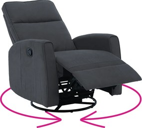 Relaxační otočné křeslo, šedá, MEKENZI