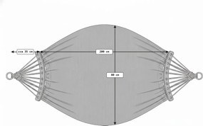 Houpací síť ZENVIO COMFORT 200x80 cm, hnědá + taška zdarma