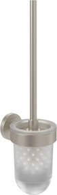 Villeroy & Boch Elements Tender - WC štětka nástěnná s držákem, sklo/matný kartáčovaný nikl TVA15101600064