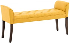 Lavice Cleopatra Chaiselongue látka, nohy antik tmavé - Žlutá