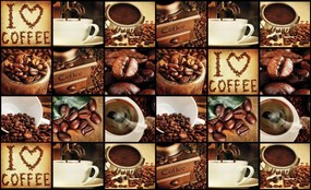 Fototapeta - I Love Coffee - koláž (152,5x104 cm)