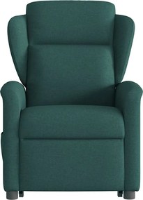 Zvedací polohovací křeslo tmavě zelené textil 3303140