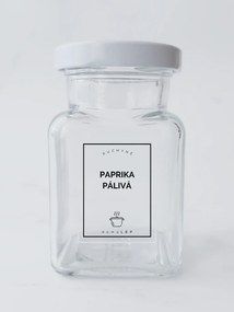 Samolepka na kořenky PAPRIKA PÁLIVÁ průhledná 3 × 4 cm tučné písmo