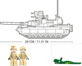Sluban Model Bricks M38-B0892 Bitevní tank M1A2 Abrams / LEGO - kompat