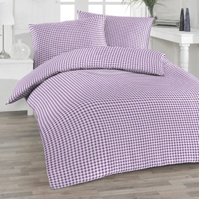 Florella Krepové povlečení Vichy Karo Lila Rozměr: 70x90 + 140x200 cm