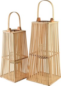 Proutěná lucerna LUCIE Natural 23x48 cm hnědá