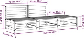 vidaXL Zahradní pohovka bez područek a podnožka voskově [837963] Barva: Přírodní borovice