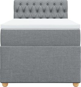 Box spring postel s matrací světle šedá 80 x 200 cm textil 3288814