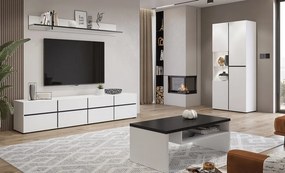 Helvetia Moderní TV stolek Cross 225 cm - bílá / černá