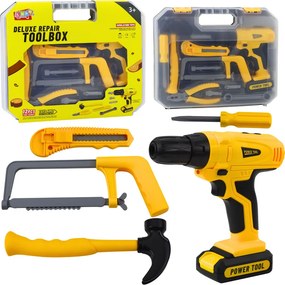 LEAN Toys Dětská sada nářadí vrtačka šroubovák světla zvuky kufřík