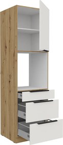 ARIA az | vysoká skříňka 60 DPS-210 3S1F na vestavnou troubu | PREMIUM BOX | 60 cm | ANTI FINGERPRINT povrch | artisan/bílá