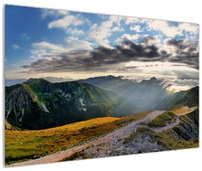 Obraz horské skalnaté krajiny  (120x80 cm)