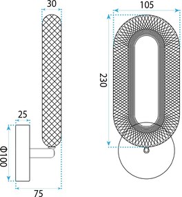 Toolight Rea, NÁSTĚNNÉ LED SVÍTIDLO G171-W GOLD, OSW-07815