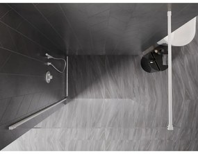 Mexen Kioto-X, sprchová zástěna 140 x 200 cm, 10mm čiré sklo, bílý profil, 800-140-101-20-00-X