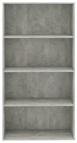 Knihovna Madison - 4 police - betonově šedá | 80x30x151,5 cm