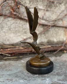 Bronzová socha soška -  Čáp bílý pták - art deco