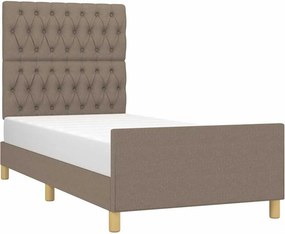 Rám postele bez matrace taupe 100 x 200 cm textil 3125280