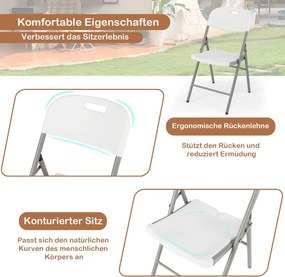 Costway Sada skládacích židlí 4 židlí pro hosty s kovovým rámem a madlem