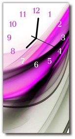 Nástěnné hodiny vertikální Umění Abstrakce fialových linií