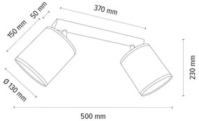 Spot-Light 2027400811553 - Bodové svítidlo BENITA 2xE27/25W/230V dub