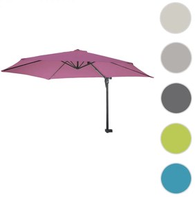 Nástěnný slunečník Casoria 3 m polyester hliník/ocel - levandulově červená