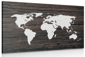 Obraz mapa světa na dřevě - 60x40