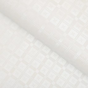 PVC ubrus Bílé vzorované kostičky PV-130 - metráž š. 140 cm