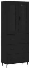 Skříň highboard černá 69,5 x 34 x 180 cm kompozitní dřevo,  3198418