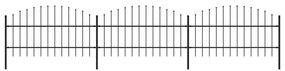 vidaXL Zahradní plot s hroty ocel (0,75–1) x 5,1 m černý