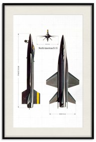 Plakát North American X-15 - raketový letoun v půdorysu s rozměry