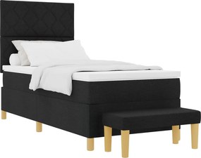 Postel s boxspringem s polštářem Černá 200 x 100 cm textil 3344354