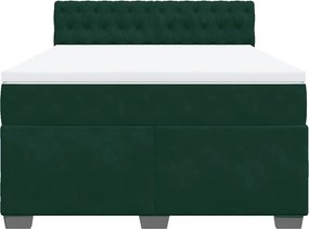 Box spring postel s matrací tmavě zelená 160x200 cm samet 3286369