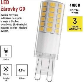 EMOS LED žárovka 4,9W G9 ZQ9C43