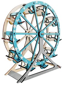 Woodcraft construction kit Woodcraft Dřevěné 3D puzzle Ruské kolo tyrkysové