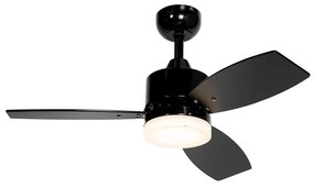 Venkovní stropní ventilátor černý 91,3 cm vč. stmívatelné LED s dálkovým ovládáním IP44 - Toledo