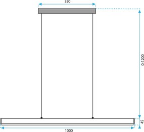 Toolight Toolight, LED stropní svítidlo 100cm, 15W, APP1448-CP, černá matná, OSW-03900
