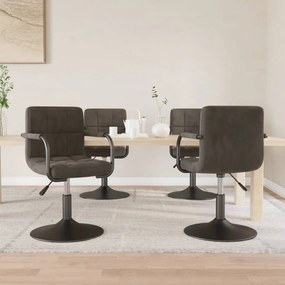 Otočné jídelní židle 4 ks tmavě šedé samet 3087920