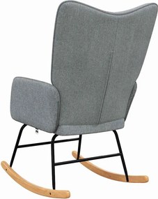 Houpací křeslo světle šedé textil 328007