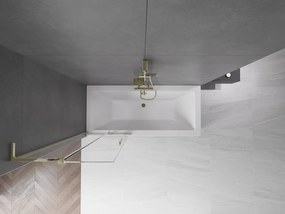 Mexen Velar L, 2-křídlová posuvná vanová zástěna 70 x 150 cm, 8mm čiré sklo, zlatý lesklý profil, 896-070-003-01-50
