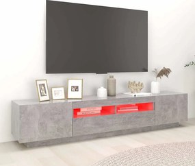 TV skříňka s LED osvětlením betonově šedá 200 x 35 x 40 cm 3081910