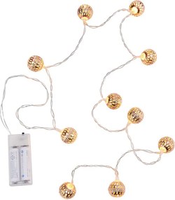 ORIENTAL LIGHTS Světelný řetěz s USB kovové koule 10 světel