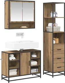 Sada koupelnového nábytku 3 ks Artisanový dub 3402570