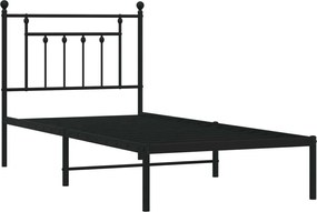 vidaXL Kovový rám postele s čelem 90 x 200 cm [353530] Barva: Černá