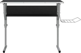 Řemeslný stůl černý a šedý 110x53x(58–87) cm kompozit a ocel 340929